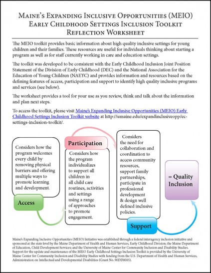 Inclusion Toolkit Reflection Worksheet - Center for Community Inclusion ...